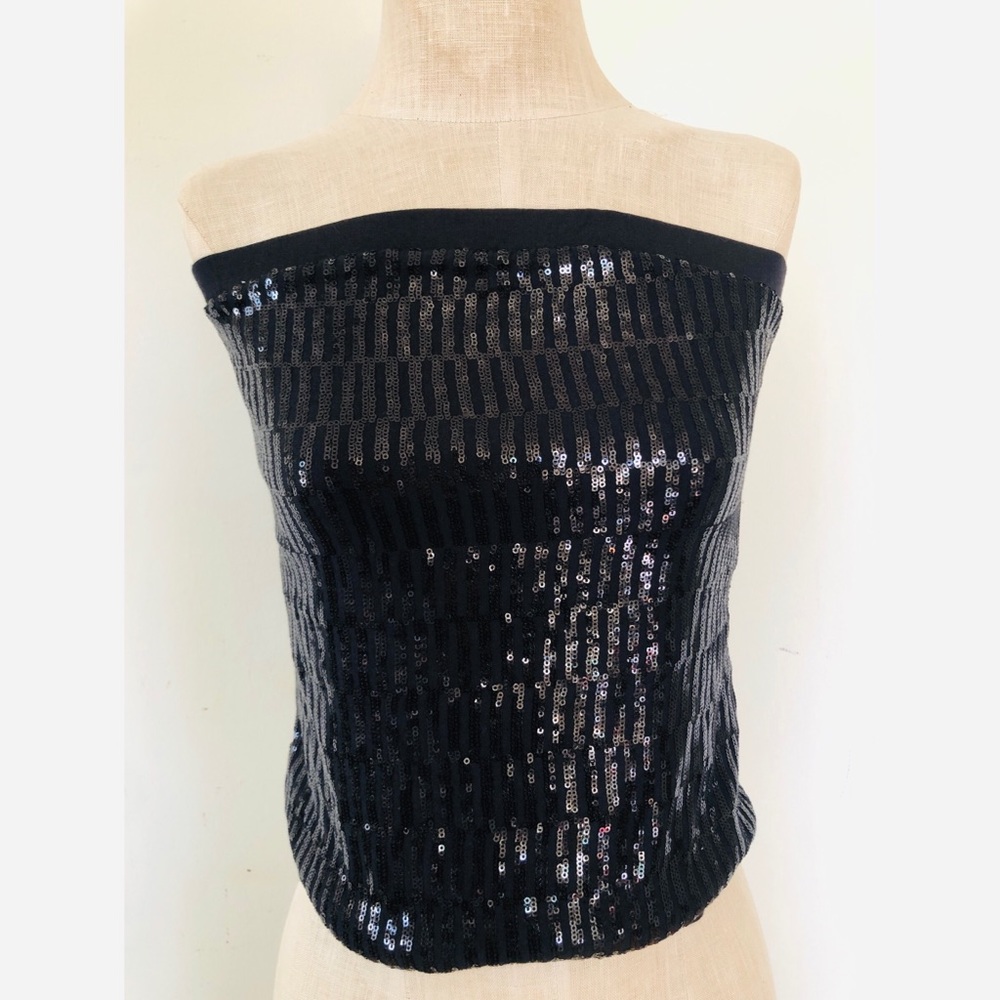 Tart Black Sequin Tube Top - Gem